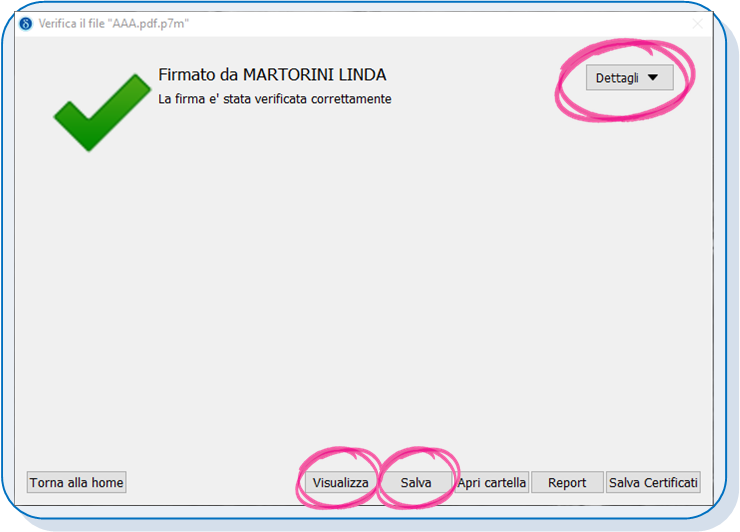Verifica di una firma digitale .p7m